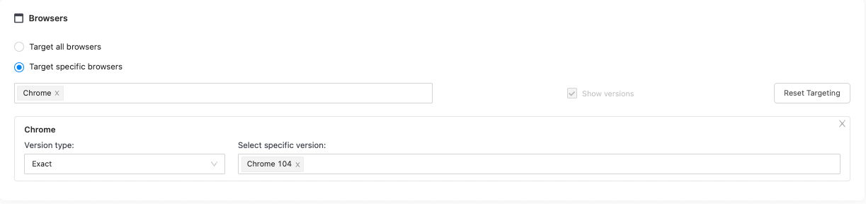 How to properly target Browsers versions?
